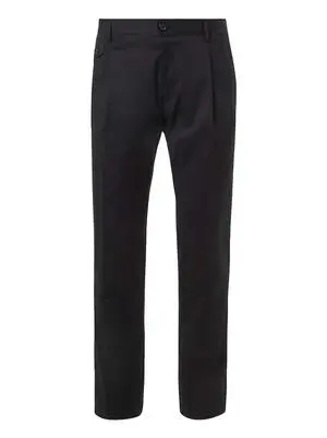 Dolce & Gabbana Straight Leg Cotton Trousers - Black