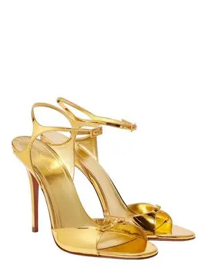 Amina Muaddi Adut 105 Metallic Leather Sandals - Gold