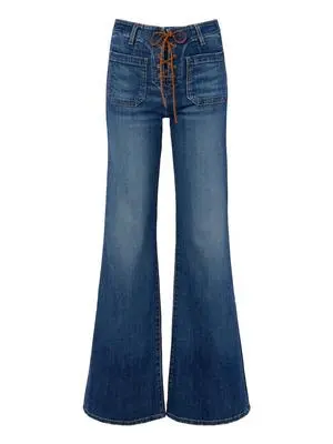 NILI LOTAN Florence Mid-rise Flared Jeans - Blue