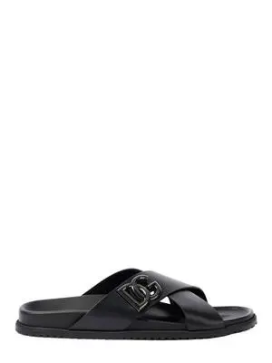 Dolce & Gabbana Leather Slides - Black