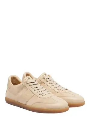TOD'S Leather-trimmed Suede Sneakers - Beige
