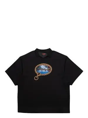 PLEASURES Submission Boxy Polo Shirt - Black