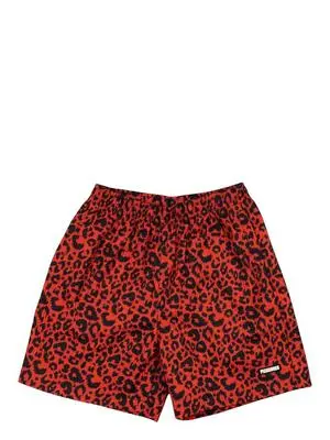 PLEASURES Leopard Active Shorts - Red