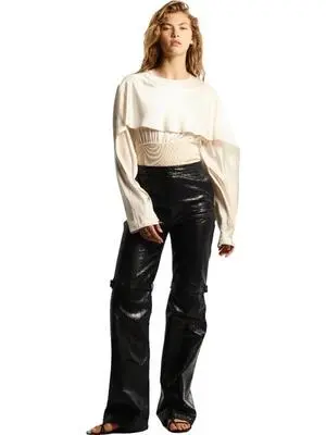 Yigal Azrouël Silk Cape Blouse - White