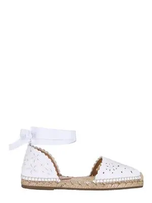 AQUAZZURA Broderie Espadrille Flat - White