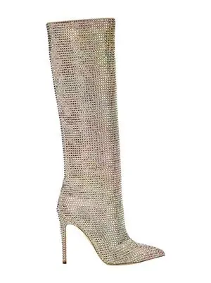 Paris Texas Holly Crystal-embellished Knee-high Boots - Neutrals