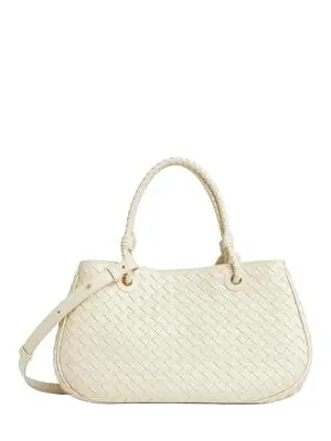 BOTTEGA  VENETA Intrecciato Leather Basket Bag - Sea Salt