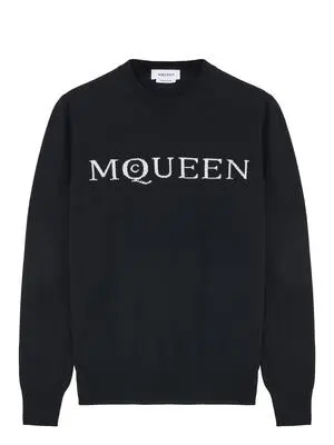 Alexander McQueen Logo Merino Wool Sweater - Black