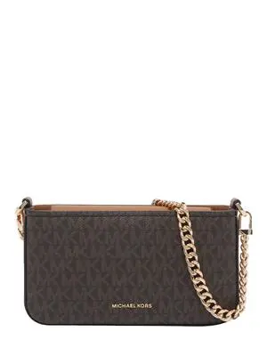 Michael Kors Monogram Chain Shoulder Bag - Brown