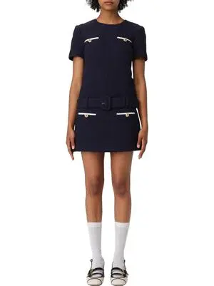SELF-PORTRAIT Textured Mini Dress - Blue