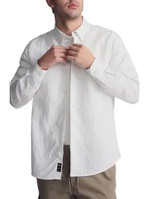 MAVI Regular Fit Stripe Button-up Shirt - Black
