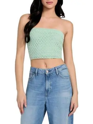 Guess Luca Strapless Knit Tube Top - Saturn Green