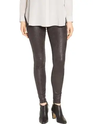 Lyssé Buffed Faux Suede Leggings - Black