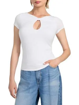 Guess Cutout Stretch Top - Pure White