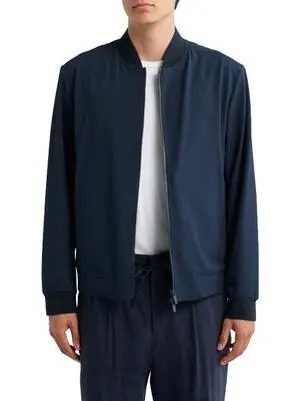 BOSS Hanry Slim Fit Bomber Jacket - Dark Blue