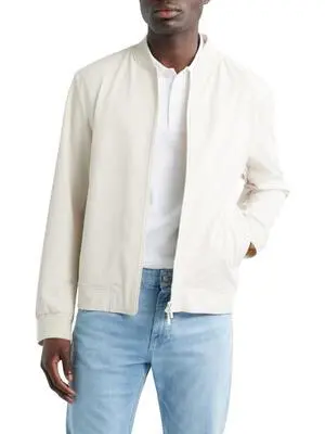 BOSS Hanry Slim Fit Bomber Jacket - Open White