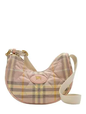 Burberry Horseshoe Check Quilted Crossbody Bag - Teacup