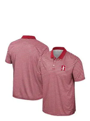 COLOSSEUM Stanford Striped Polo - Cardinal