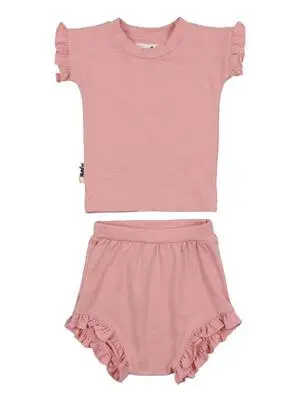 MANIÈRE Ruffle Edge Cotton Set - Pink