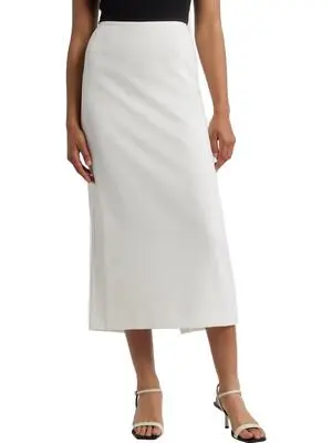 KASPER Stretch Midi Skirt - Vanilla Ice