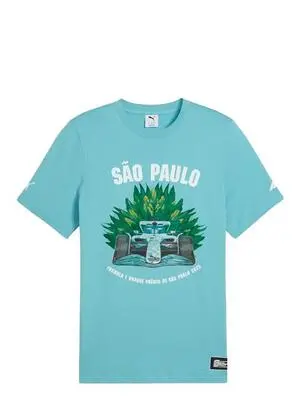 PUMA F1 Brazil Cotton Graphic T-shirt - Aqua