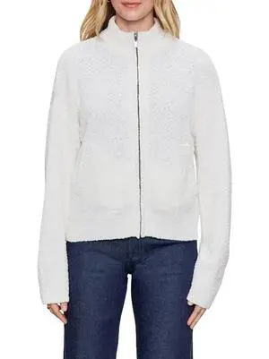 Sanctuary Bouclé Knit Bomber Jacket - Chalk