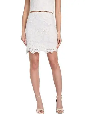 Guess Delilah Open Stitch Mini Skirt - Pure White