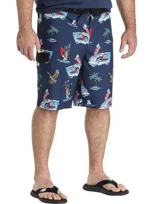 O'Neill Big & Tall Lennox Usa Swim Trunks - Navy