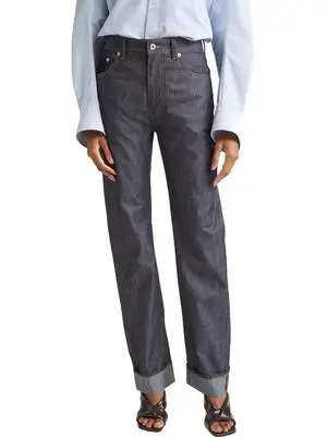 Bottega Veneta Turned-up Straight-leg Jeans - 4245 Indigo