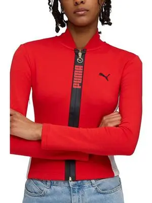 PUMA T7 Slim Track Jacket For All Time Red-puma White