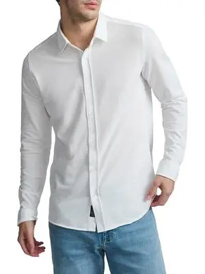 MAVI Piqué Button-up Shirt - White