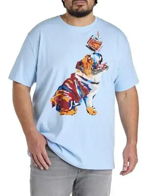 ROBERT GRAHAM DXL Big & Tall Whiskey Dog Graphic Tee - Blue