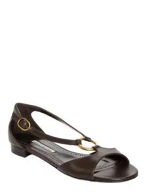 Manolo Blahnik Theodo Flat - Dark Brown