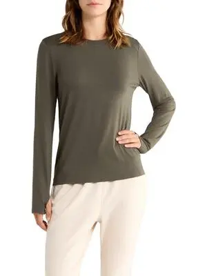 FREE FLY Shade Long Sleeve Top Dark Forest