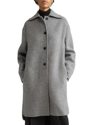 JIL SANDER Relaxed Virgin Wool Coat - Pebble