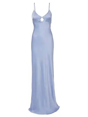 Victoria Beckham Cutout Satin Gown - Blue