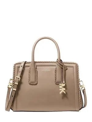 Michael Kors Small Leather Satchel Bag - Birch