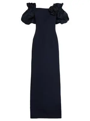 Rickie Freeman For Teri Jon Off-shoulder Crepe Column Gown - Navy
