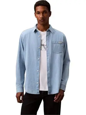 Calvin Klein Classic Denim Button-down Shirt - Stevie Blue
