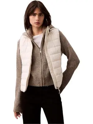 Calvin Klein Nylon Puffer Vest - Chalk
