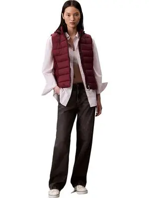 Calvin Klein Nylon Puffer Vest Deep Rouge