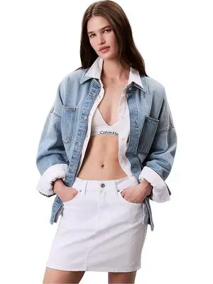 Calvin Klein Denim Mini Skirt - Optic White