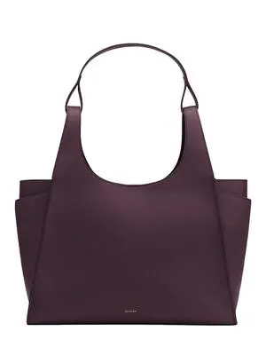Cuyana Double Loop Satchel Bag Plum