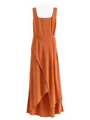 Cuyana Silk Cut Out Maxi Dress - Burnt Orange