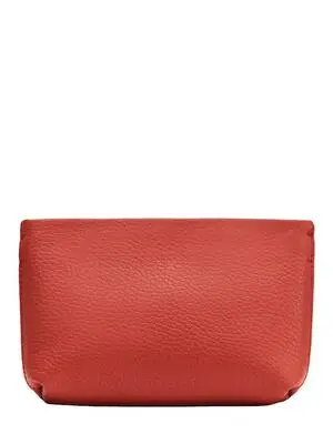 Cuyana Nano Zipper Pouch Dark Coral