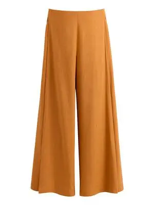 Cuyana Linen Pleated Wide-leg Pants - Saffron