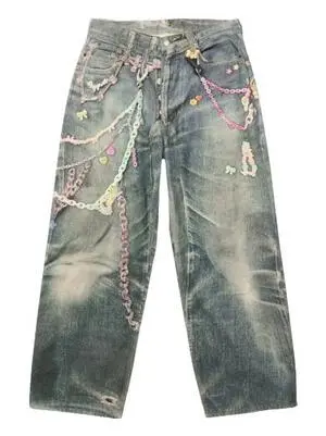 Acne Studios Vintage Chain Detail Loose Jeans - Blue