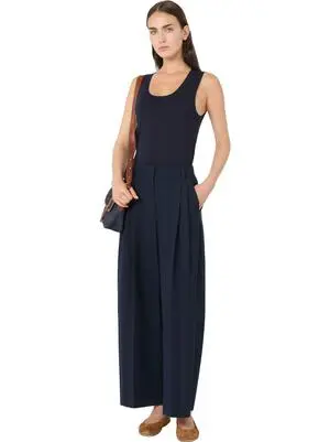 Max Mara Stretch Viscose Top - Navy