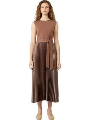 Max Mara Sleeveless Jersey Dress - Brown