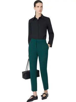 Max Mara Viscose Jersey Trousers - Dark Green